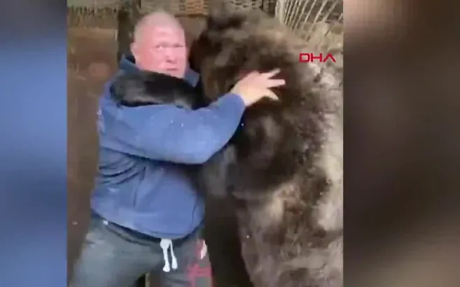 Rus dövüşçü Maxim ‘Mad Max’ Novoselov, ayıyla antrenman yaptı - AHaber ...