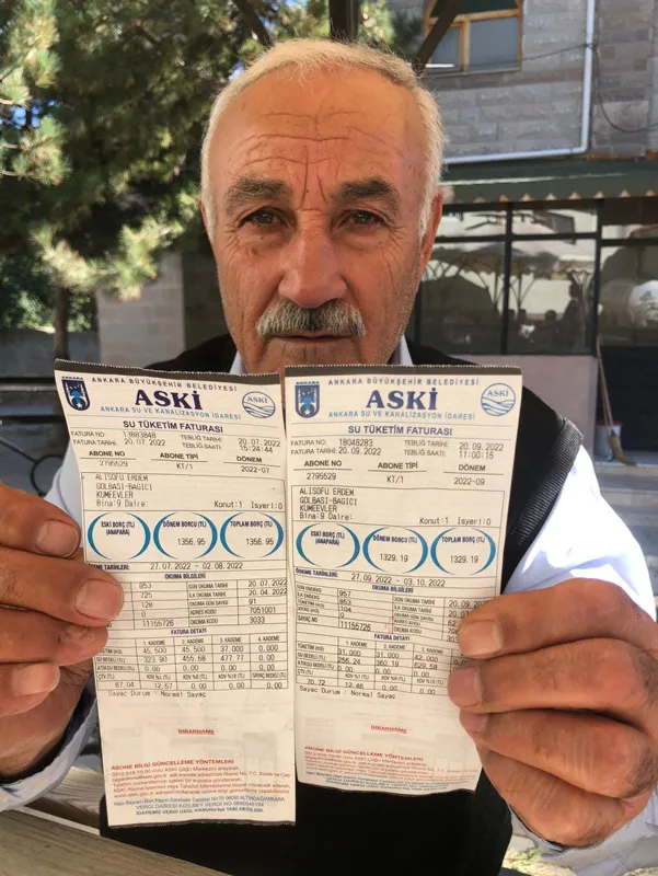 Ankara’da su faturası isyanı büyüyor! 60 lira gelen su faturası 4 bin ...