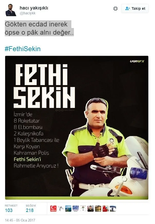 Sosyal Medyada şehit Fethi Sekin’e saygı duruşu Sosyal Medyada şehit Fethi Sekin’e saygı duruşu