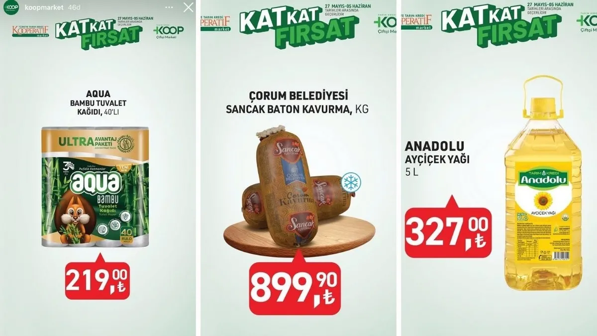 Tarım Kredi Market bayram indirimi başladı! Tereyağı 329 TL, kaşar peynir 299 TL, kavurma 899,90 ...